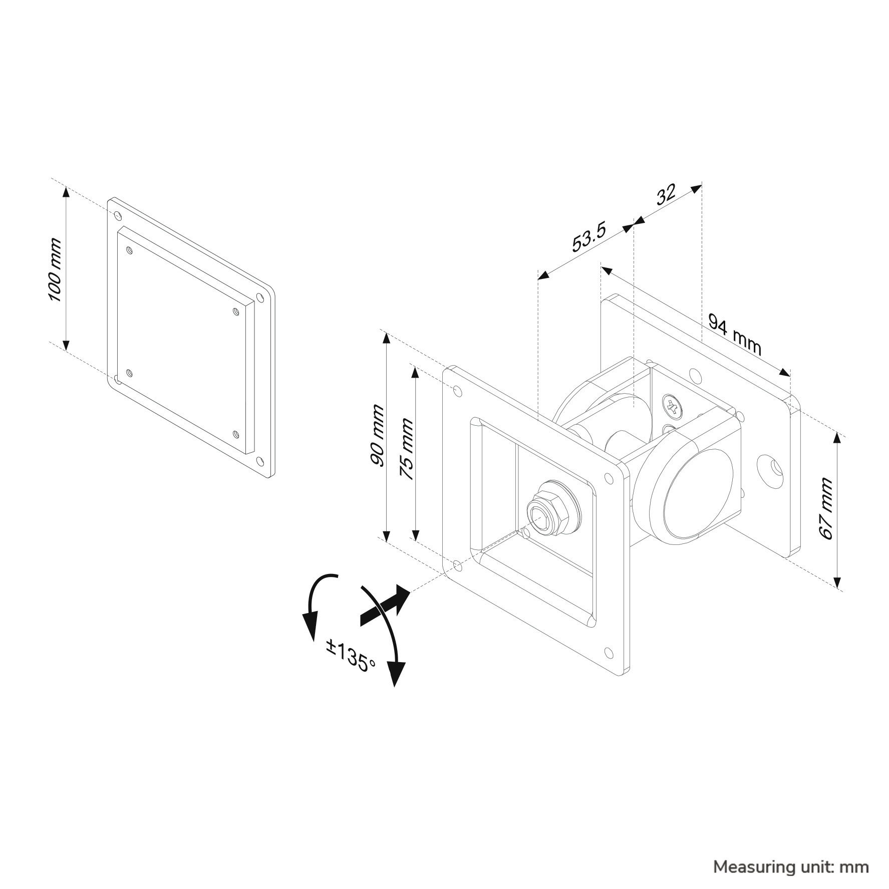 FPMA-DTBW100 - Neomounts FPMA-DTBW100 Toolbar monitor bracket 10-30"