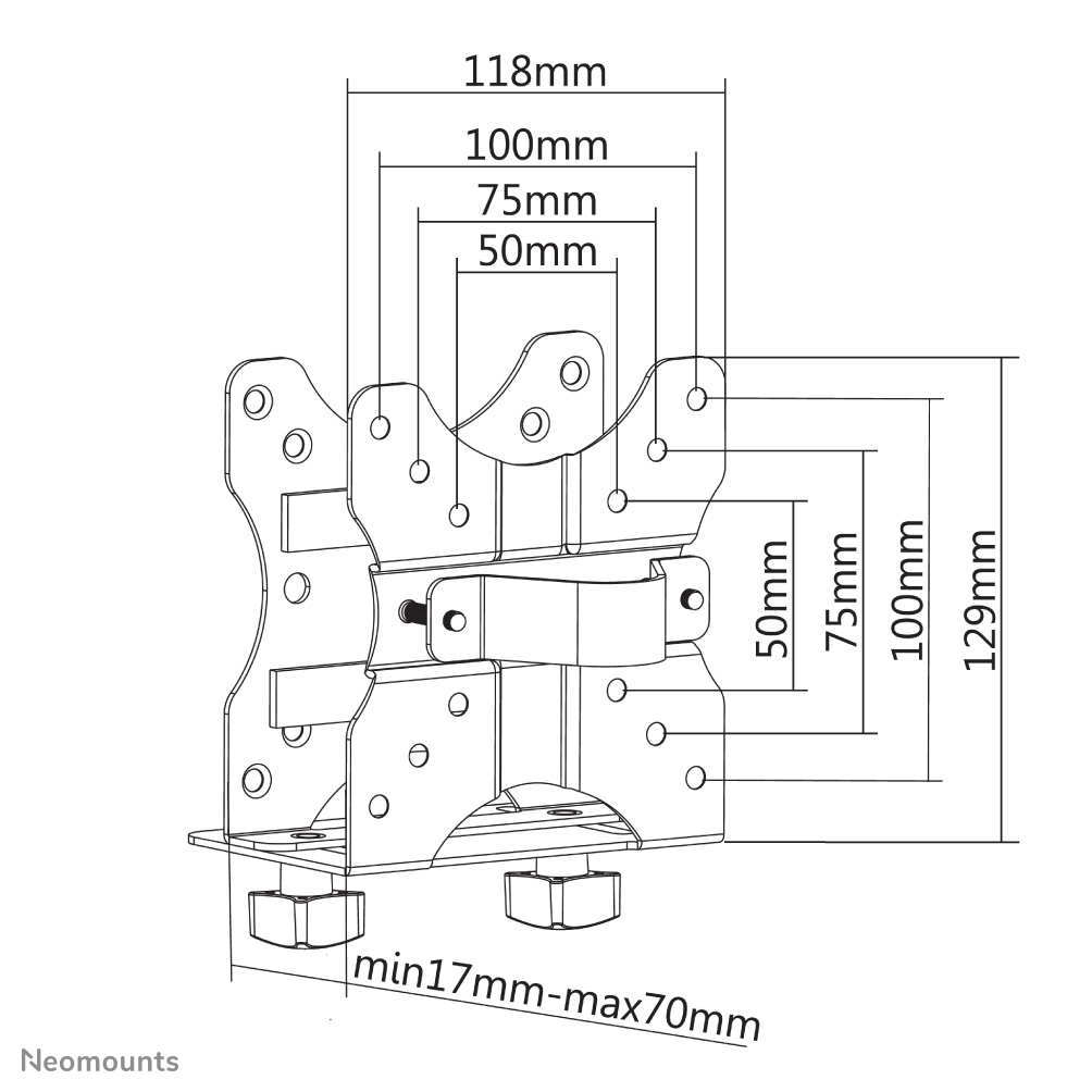 NM-TC100BLACK - Neomounts NM-TC100BLACK Mini PC holder - max 5 kg - uni